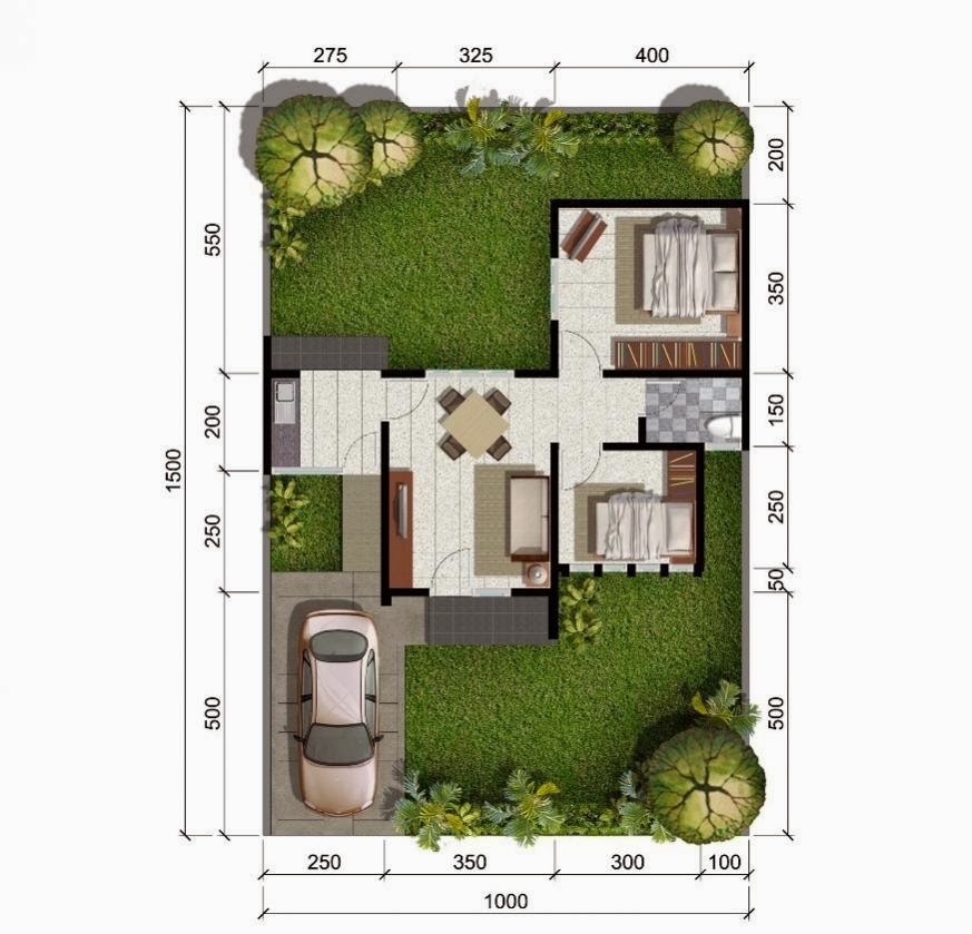 Denah Rumah Type 48 - HBR